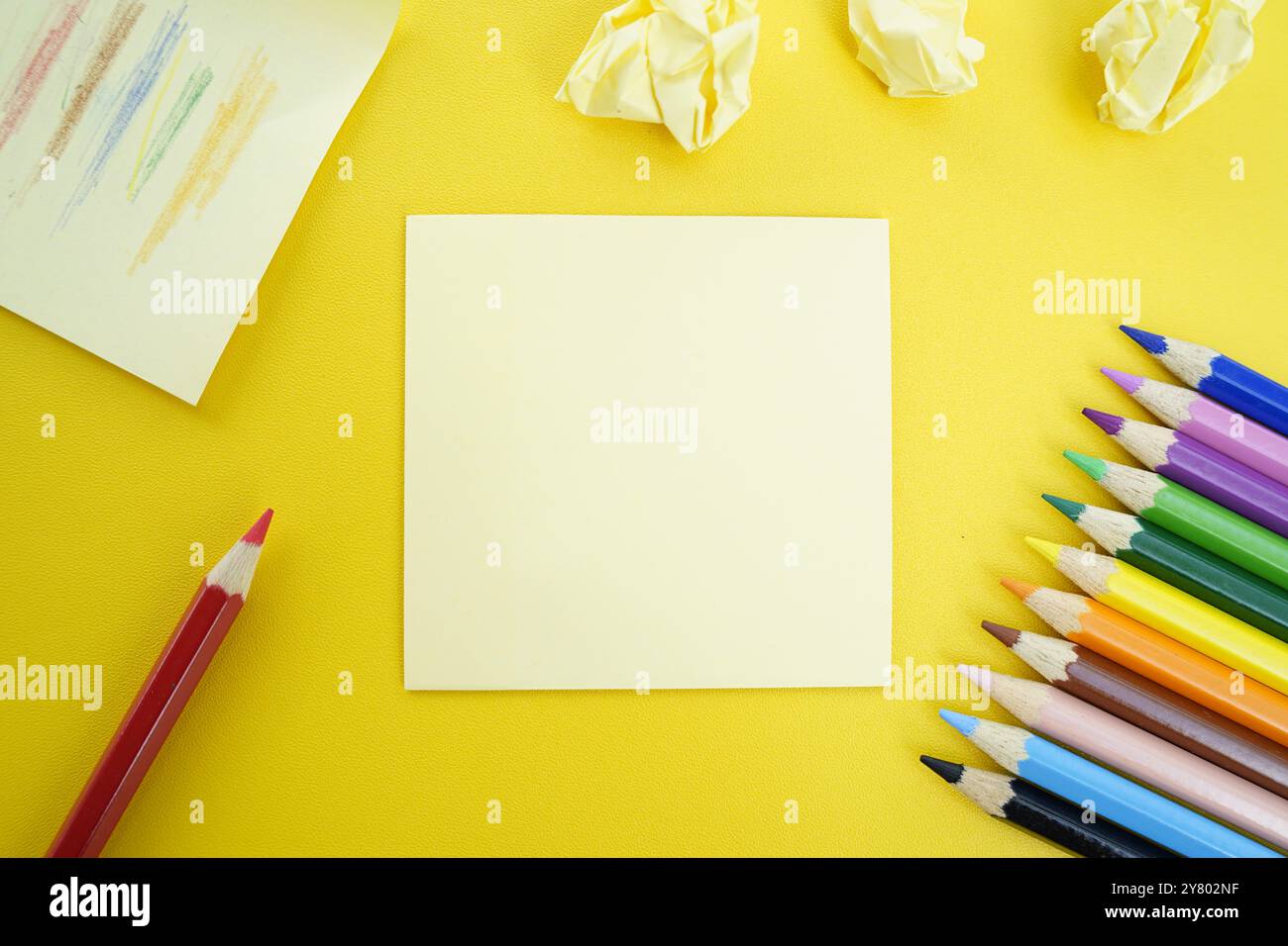 colorful pencils and blank paper Stock Photo - Alamy