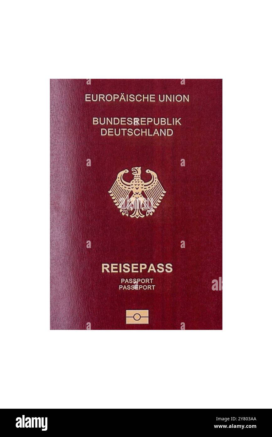 International passport of a citizen of Germany on a white background ...