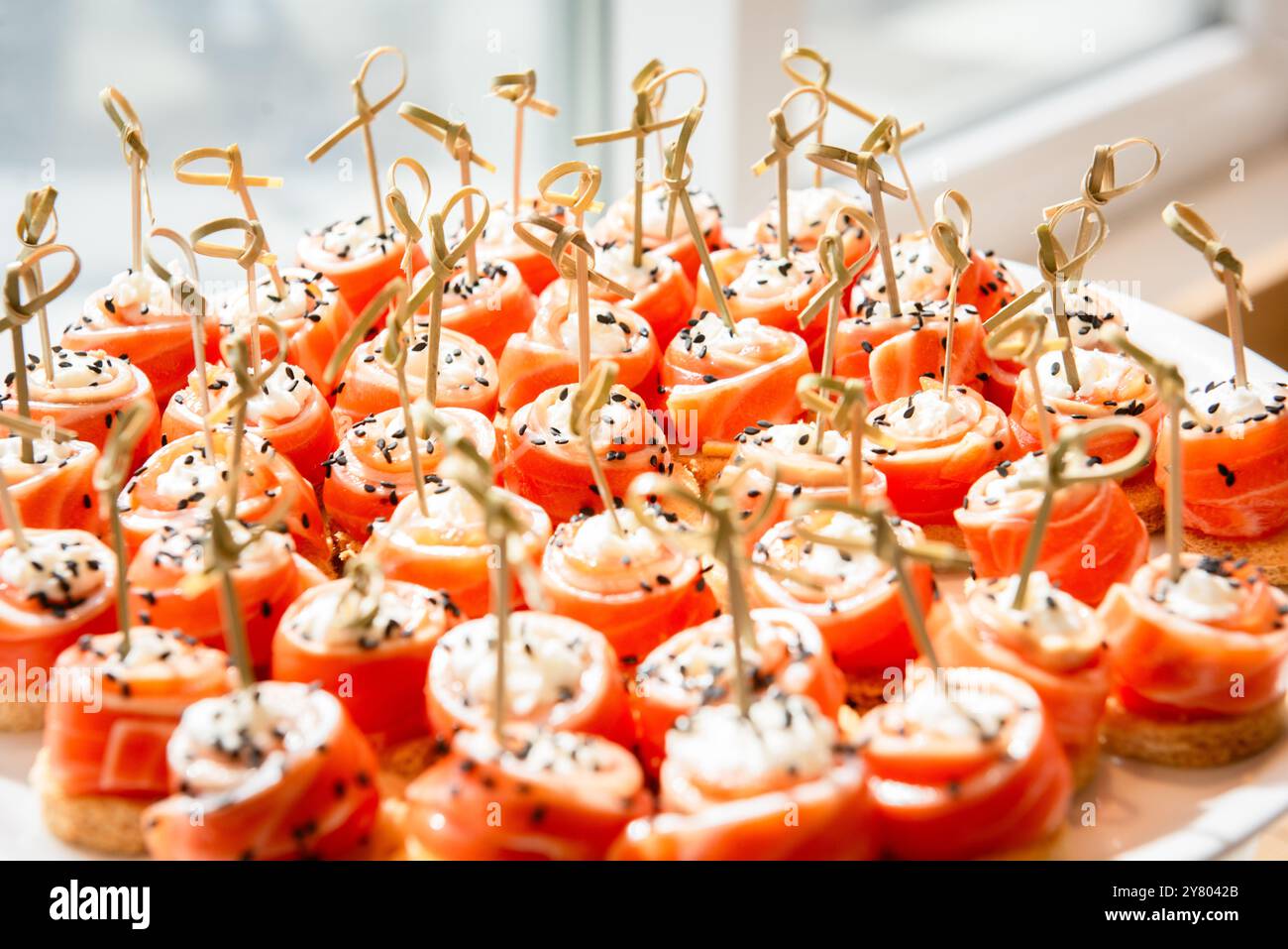 catering, small tasty snacks with various fillings Stock Photo - Alamy