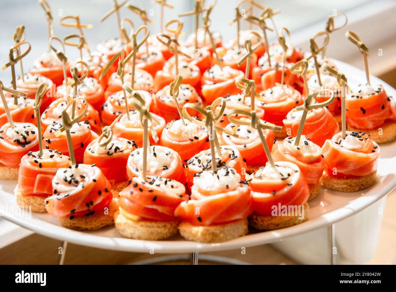 Catering buffet snacks holiday canapes hi-res stock photography and ...