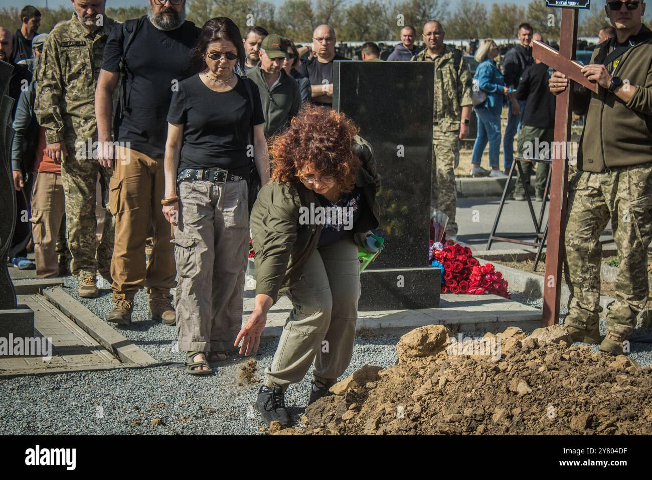 Kharkiv, Ukraine, September 30, 2024 Funeral and burial of Captain ...