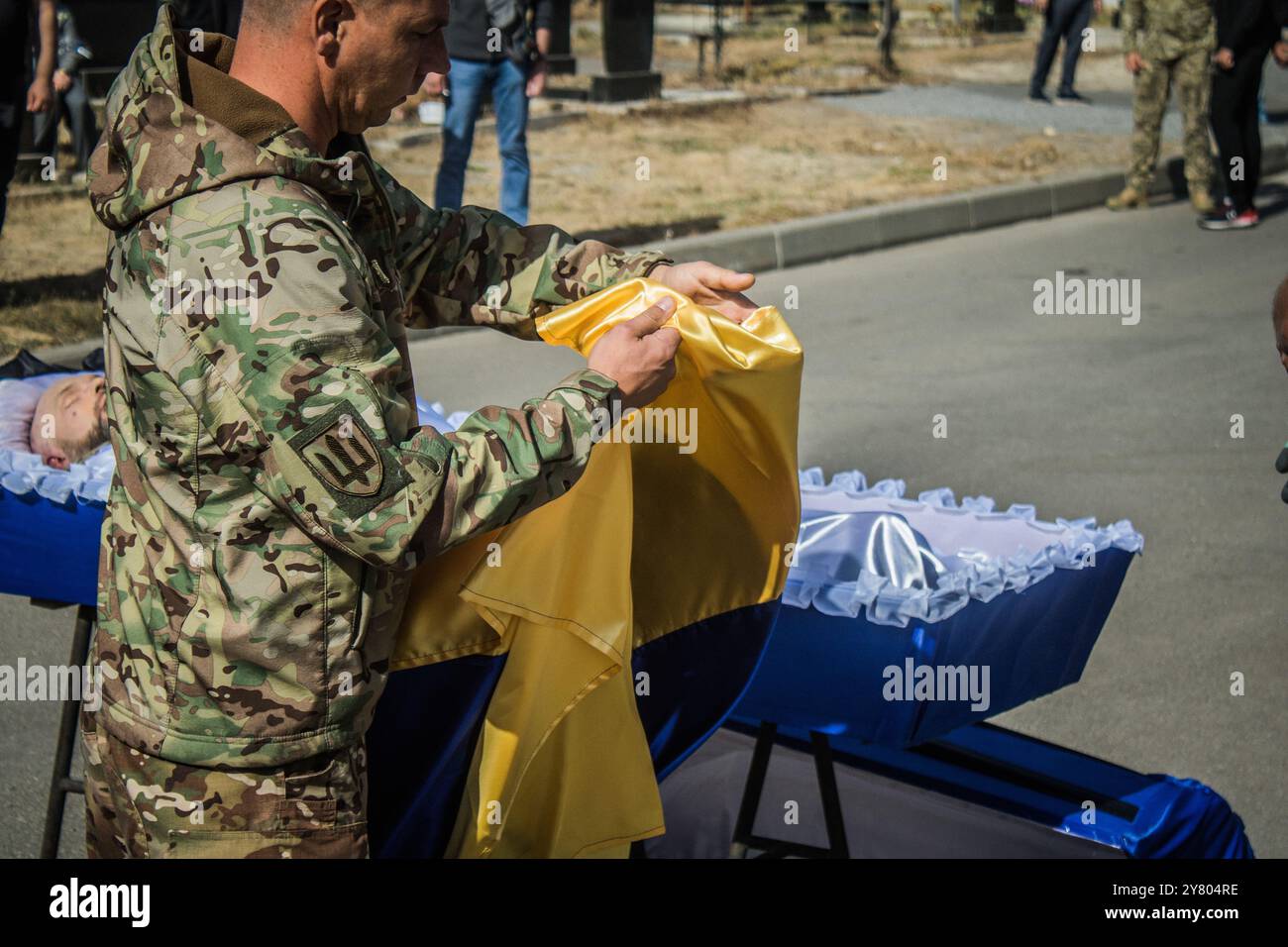 Kharkiv, Ukraine, September 30, 2024 Funeral and burial of Captain ...