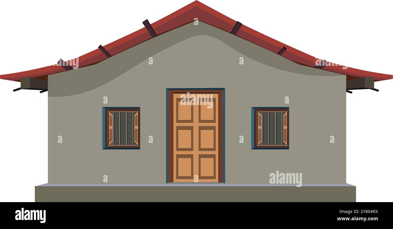 VIllage hut vector illustration isolated on white background Stock ...