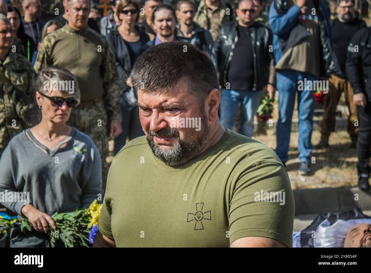 Kharkiv, Ukraine, September 30, 2024 Funeral and burial of Captain ...