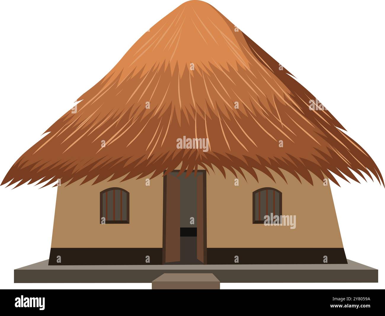 Traditional african mud house grass Stock Vector Images - Alamy