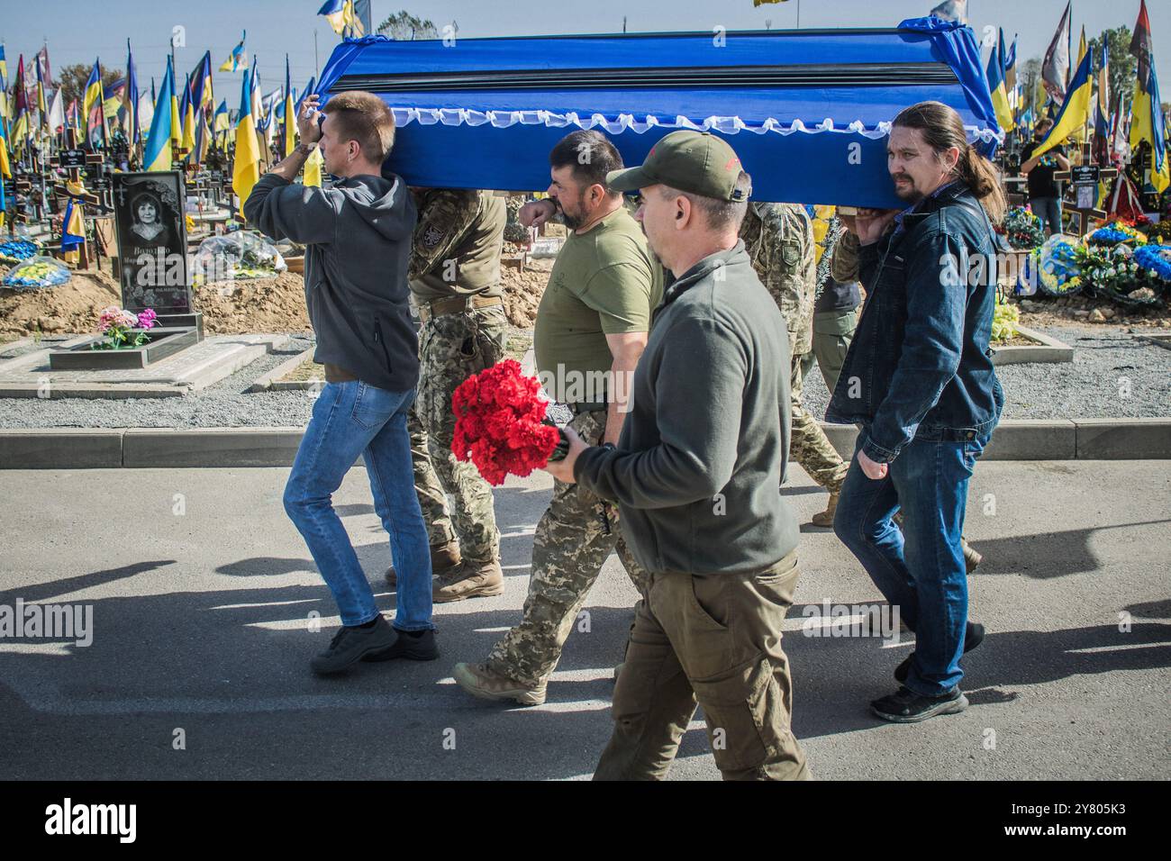 Kharkiv, Ukraine, September 30, 2024 Funeral and burial of Captain ...