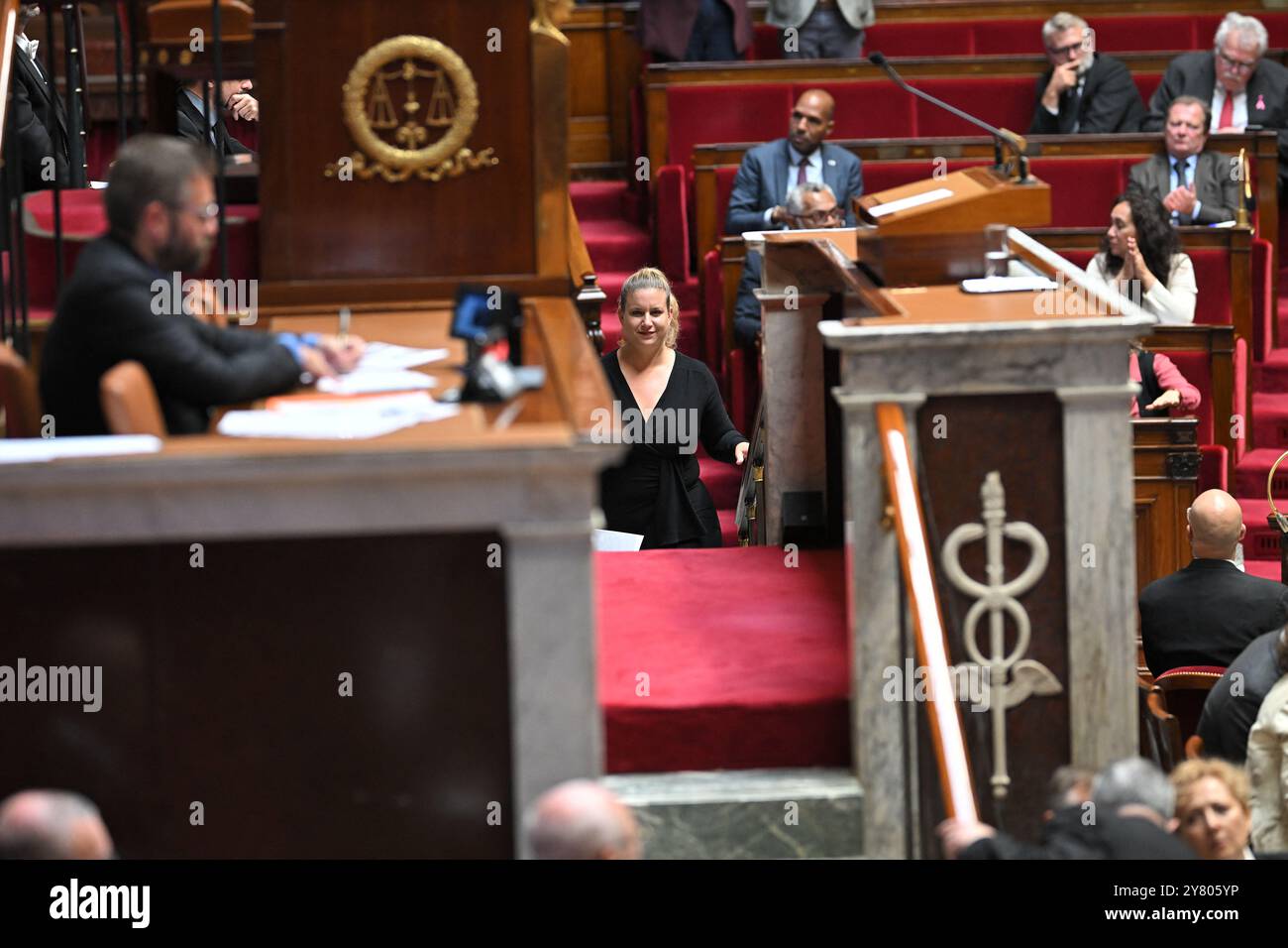 Paris, France. 01st Oct, 2024. Mathilde Panot during French Prime ...