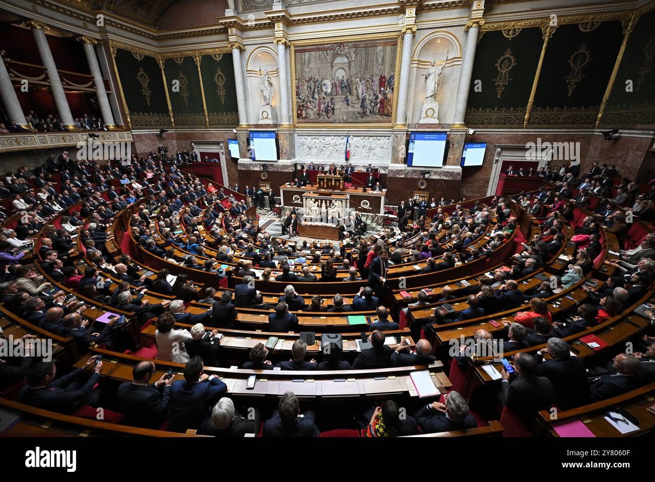 Paris, France. 01st Oct, 2024. French National Assembly general view ...