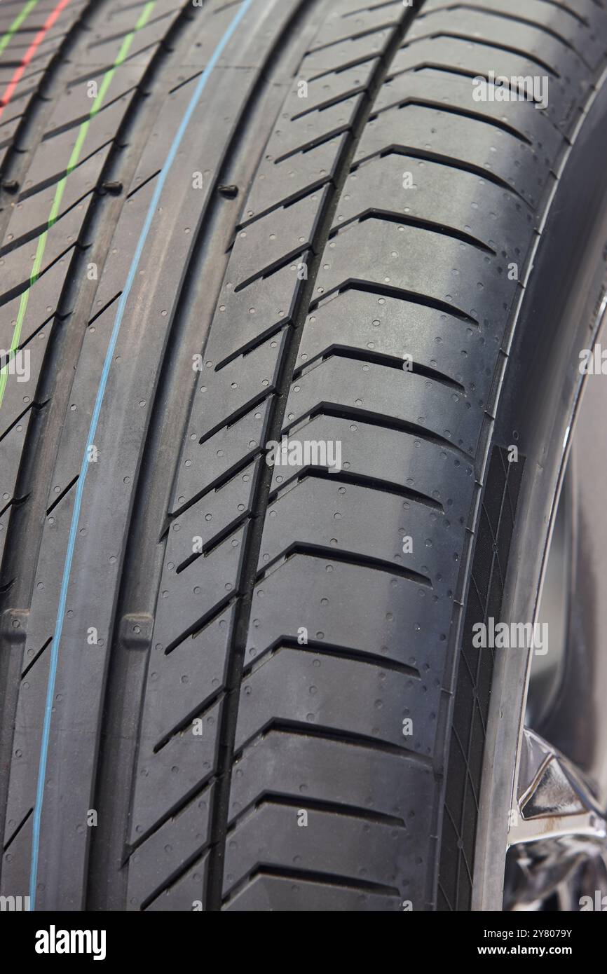 Car tyre detail. Vehicle part. Automobile and transport industry Stock ...