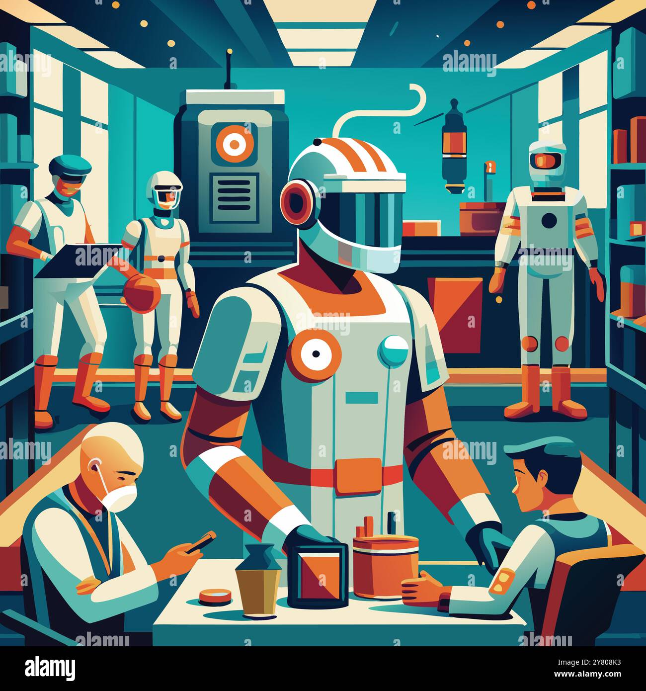 Robots and people interacting hi-res stock photography and images - Alamy