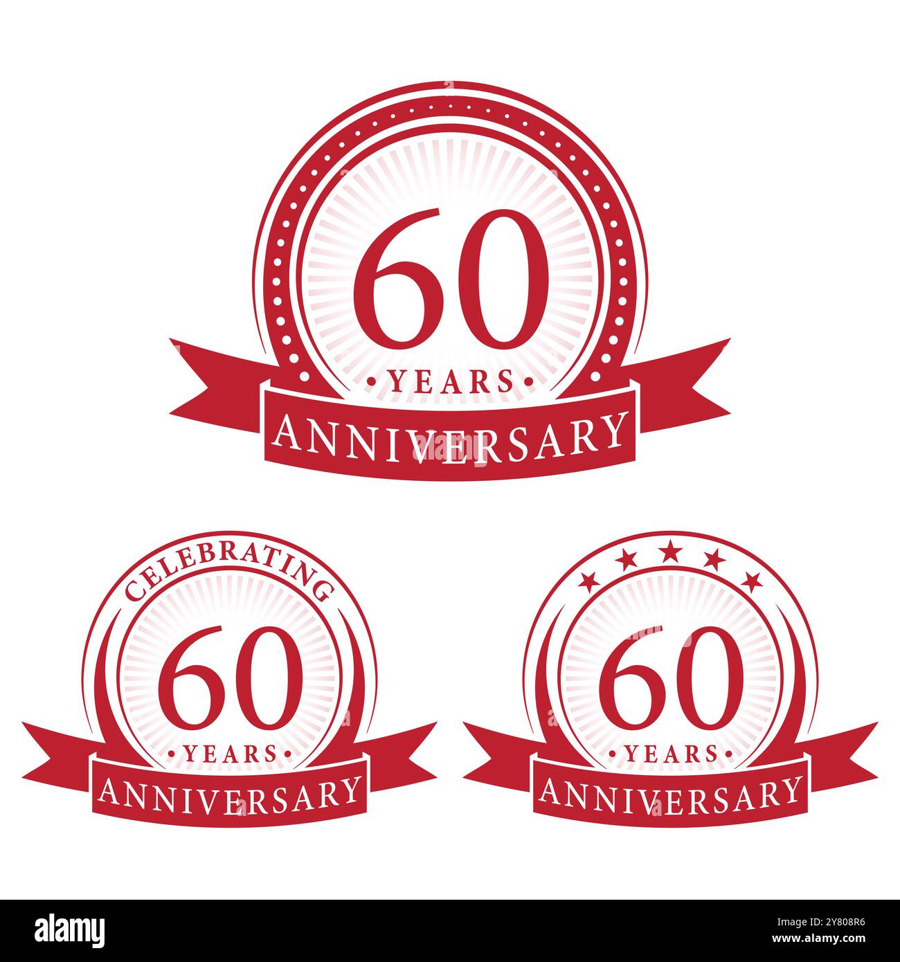 60 years anniversary logo collections. Set of 60th Anniversary logotype ...