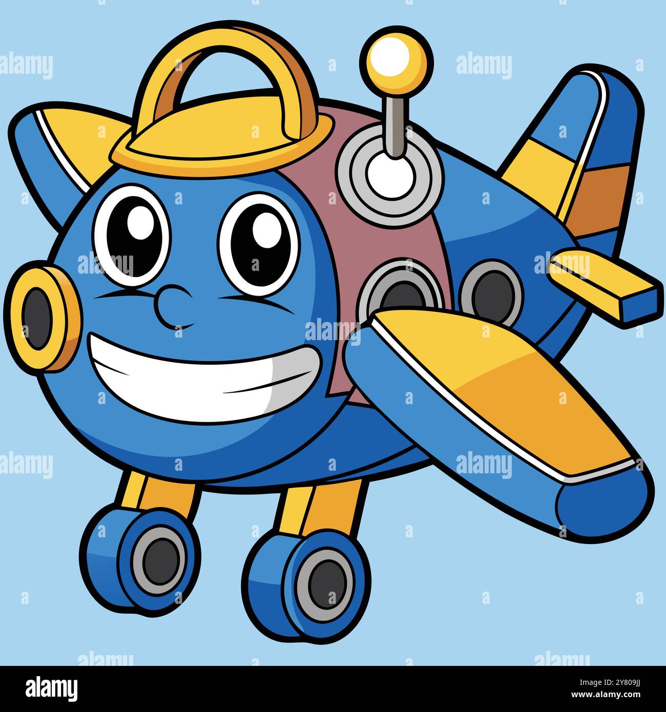 Smiling face airplane Stock Vector Images - Alamy