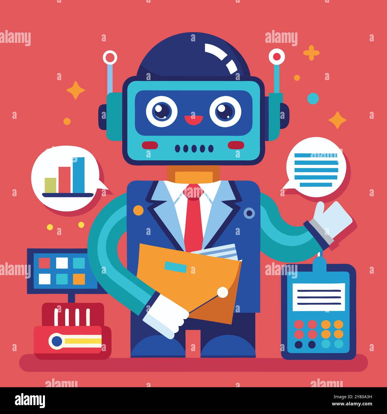 Businessman holding big data Stock Vector Images - Alamy