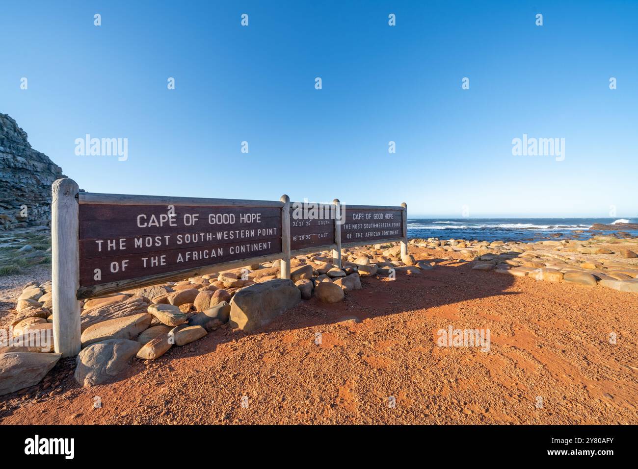 Cape of Good Hope sign, Cape Peninsula, Western Cape, in South Africa ...