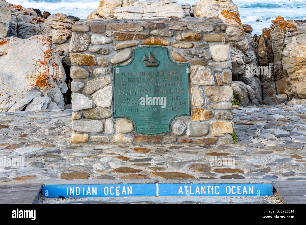 Cape Agulhas, the geographic southern tip of Africa and the beginning ...