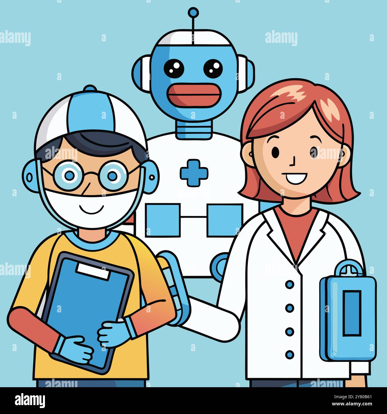 Robot nurse vector vectors hi-res stock photography and images - Alamy