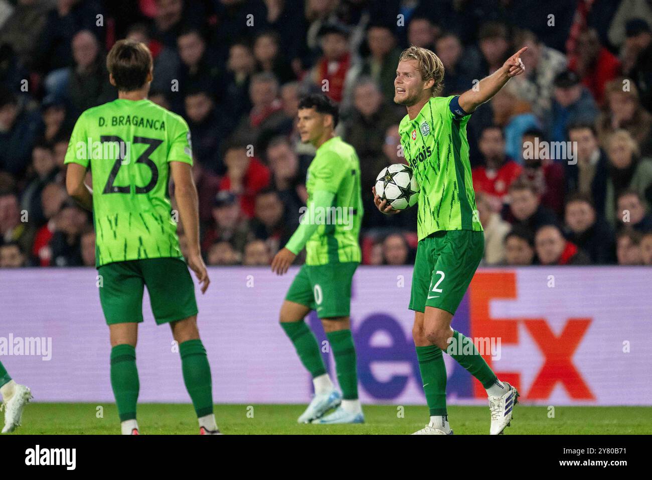 Morten Hjulmand Sporting Lissabon yells, gestures during the UEFA ...