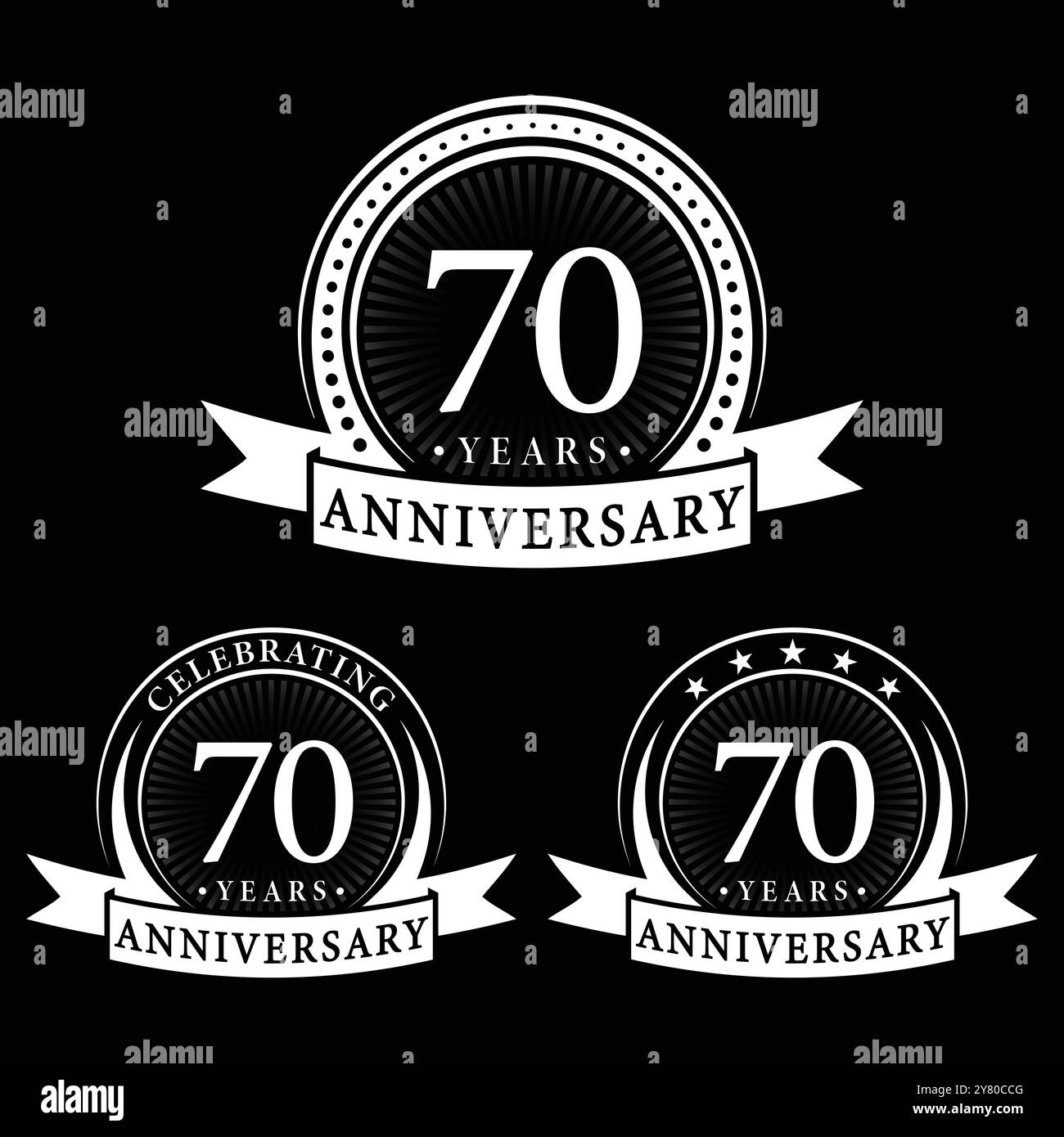 70 years logo Black and White Stock Photos & Images - Alamy