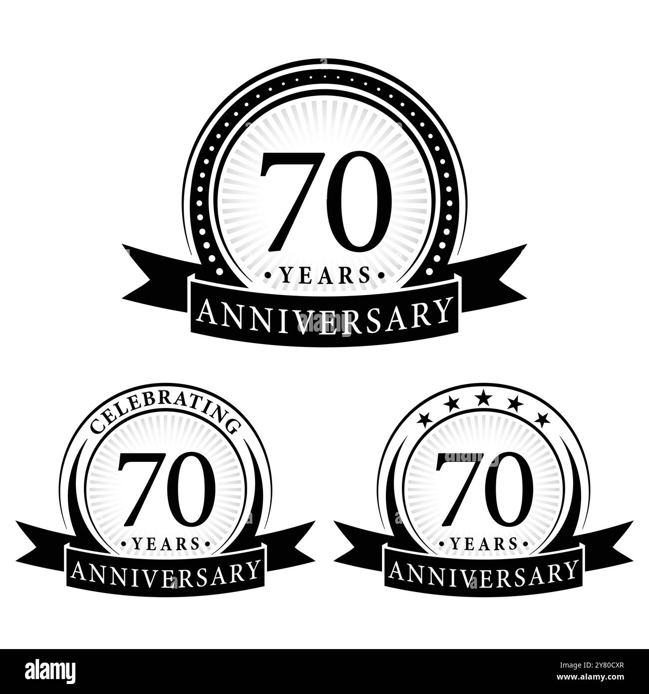 70 years anniversary logo collections. Set of 70th Anniversary logotype ...
