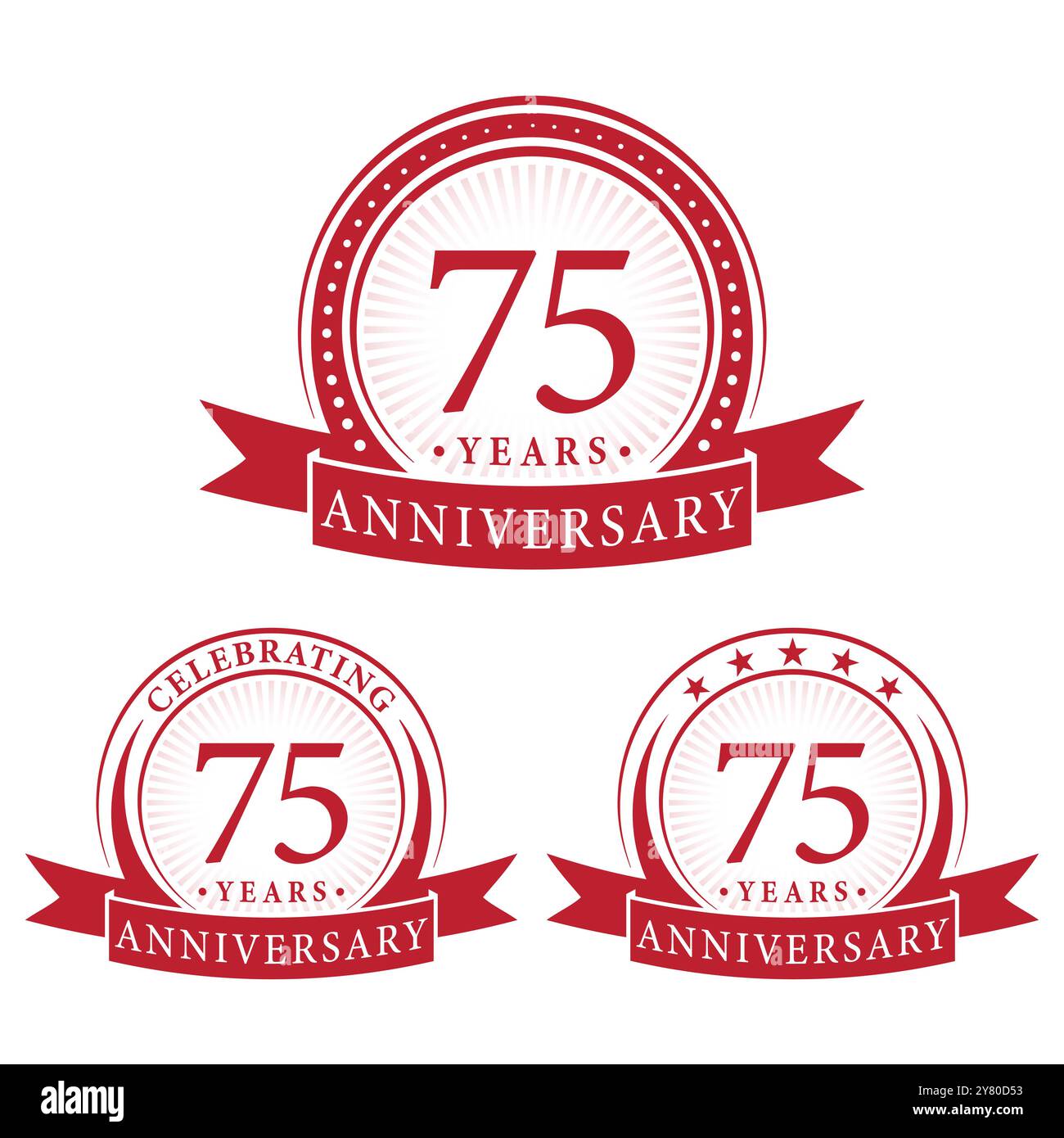 75 years anniversary logo collections. Set of 75th Anniversary logotype ...