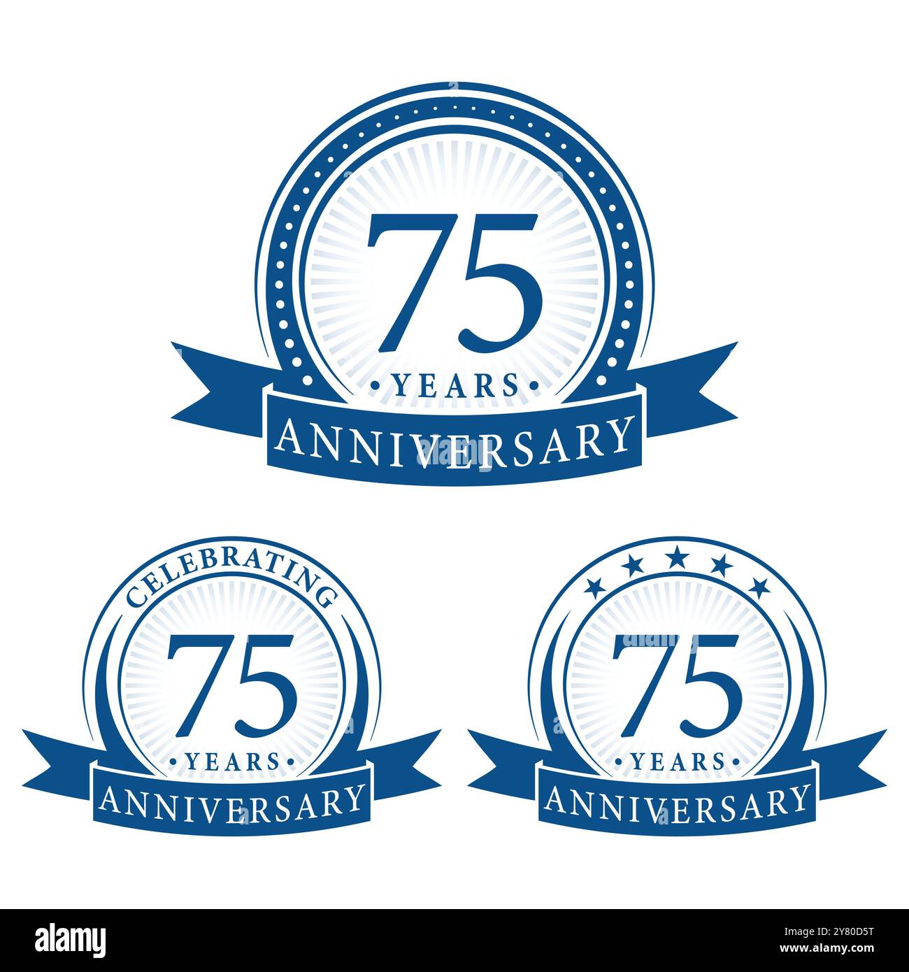 75 years anniversary logo collections. Set of 75th Anniversary logotype ...