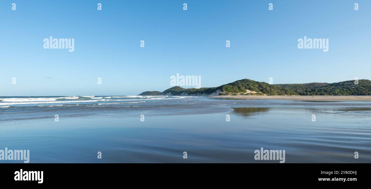 Beach of Chintsa at sunset, in the Eastern Cape, on the Wild Coast ...
