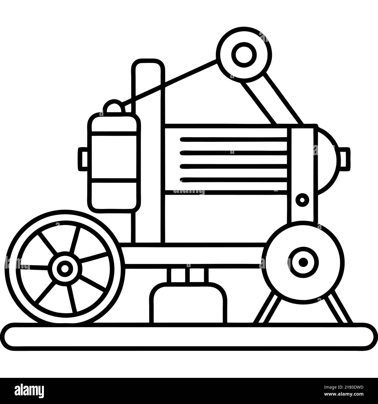 A simple line drawing illustration of a pump. perfect for representing ...