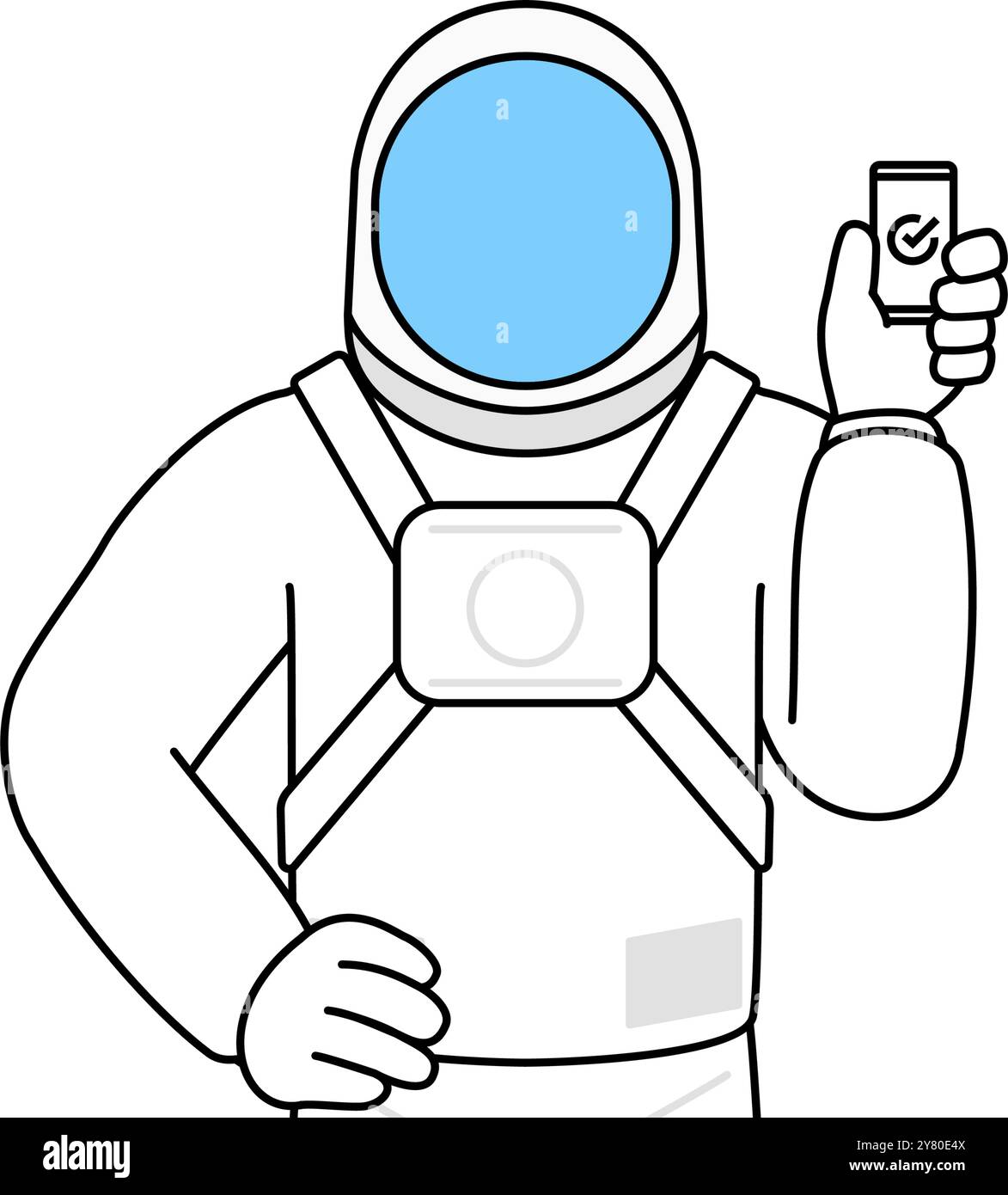 Astronaut using a smartphone at work, Vector Illustration Stock Vector ...