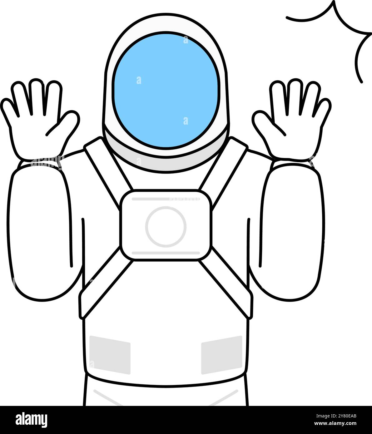 Astronaut raising his hand in surprise, Vector Illustration Stock ...