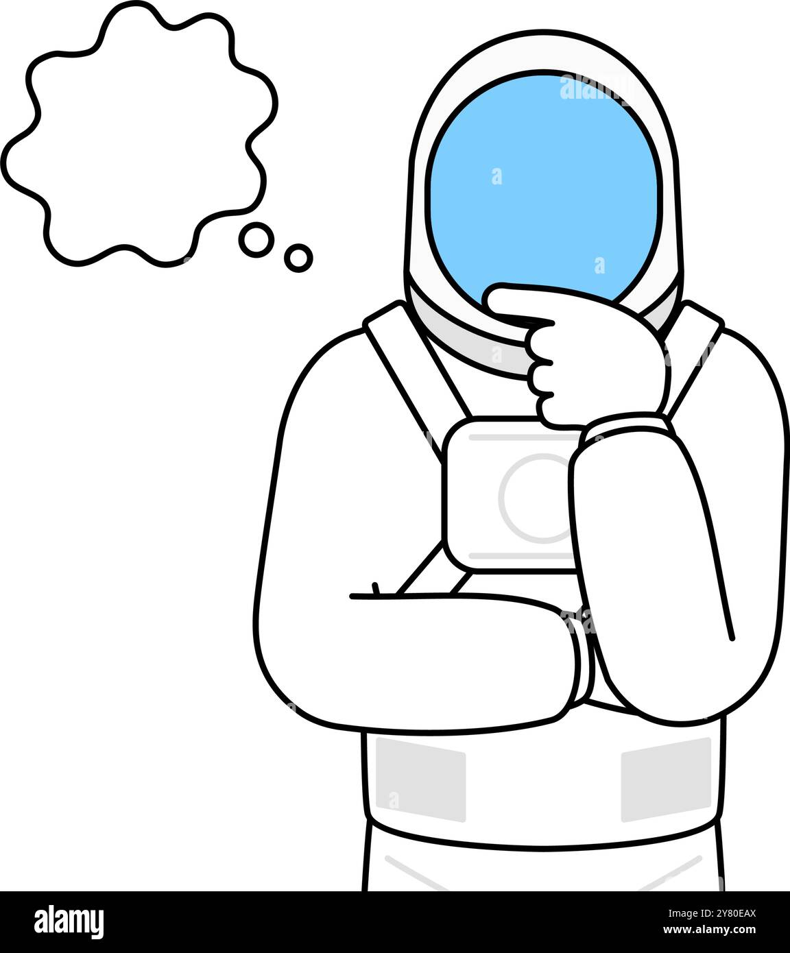 Astronaut thinking while scratching his face, Vector Illustration Stock ...