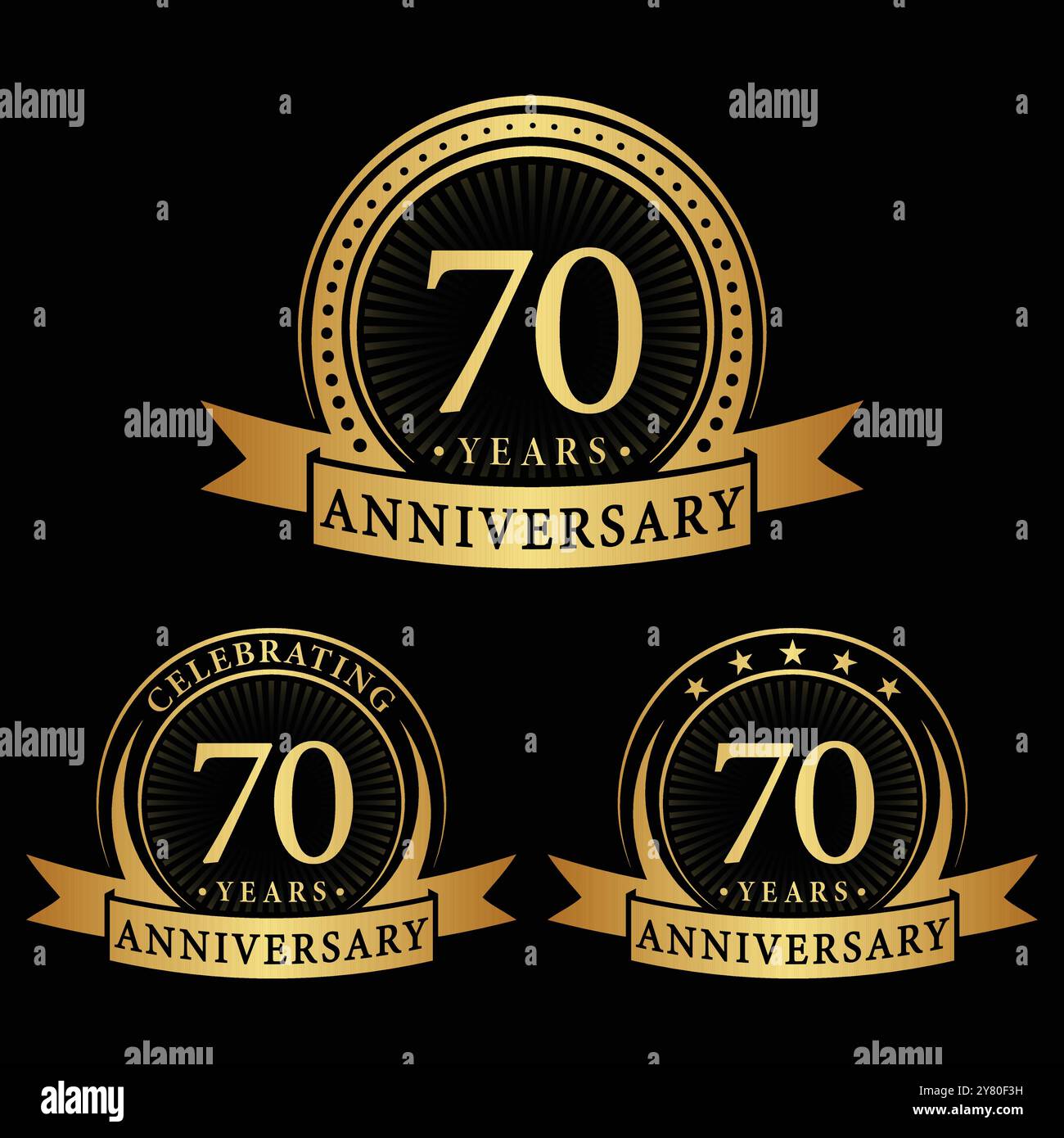 70 years anniversary logo collections. Set of 70th Anniversary logotype ...