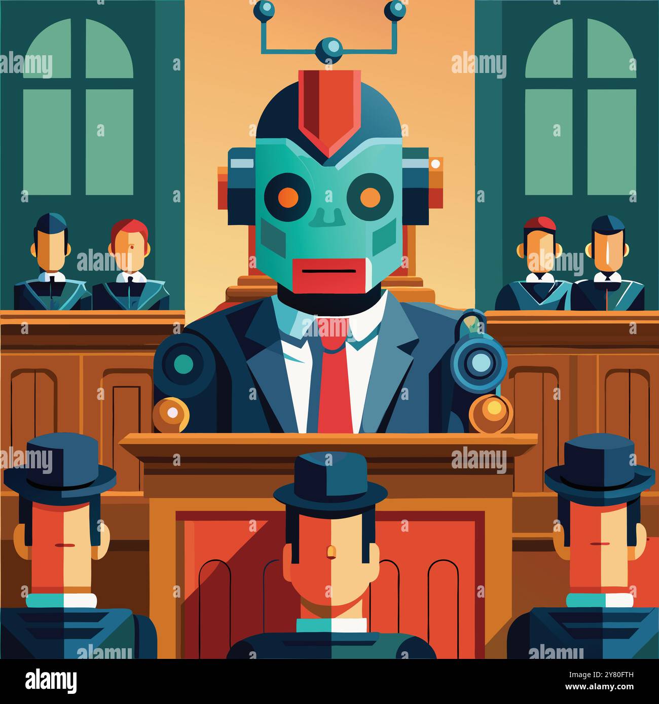 Scales of justice in the courtroom Stock Vector Images - Alamy