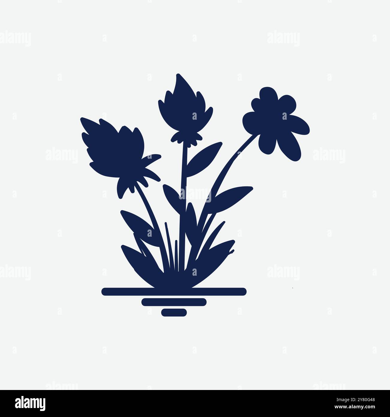 Simple Minimalist Floating River Creek Lake Swamp Water Flower Icon ...