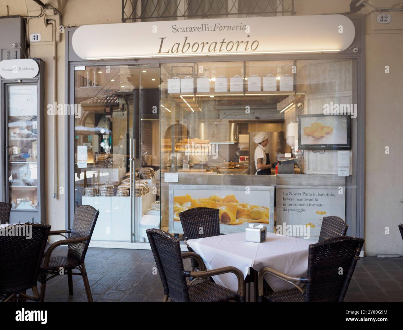 Mantua, Italy September 30th 2024 An italian restaurant is displaying ...