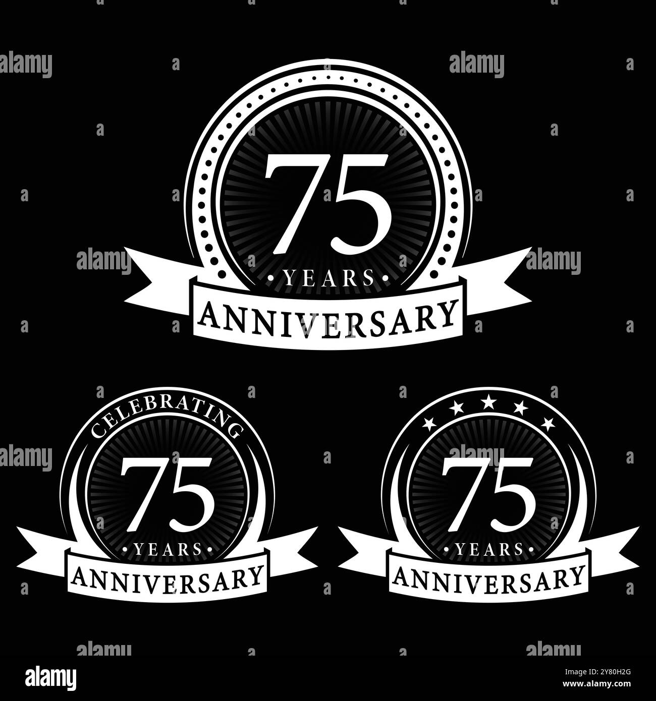 75 years anniversary logo collections. Set of 75th Anniversary logotype ...
