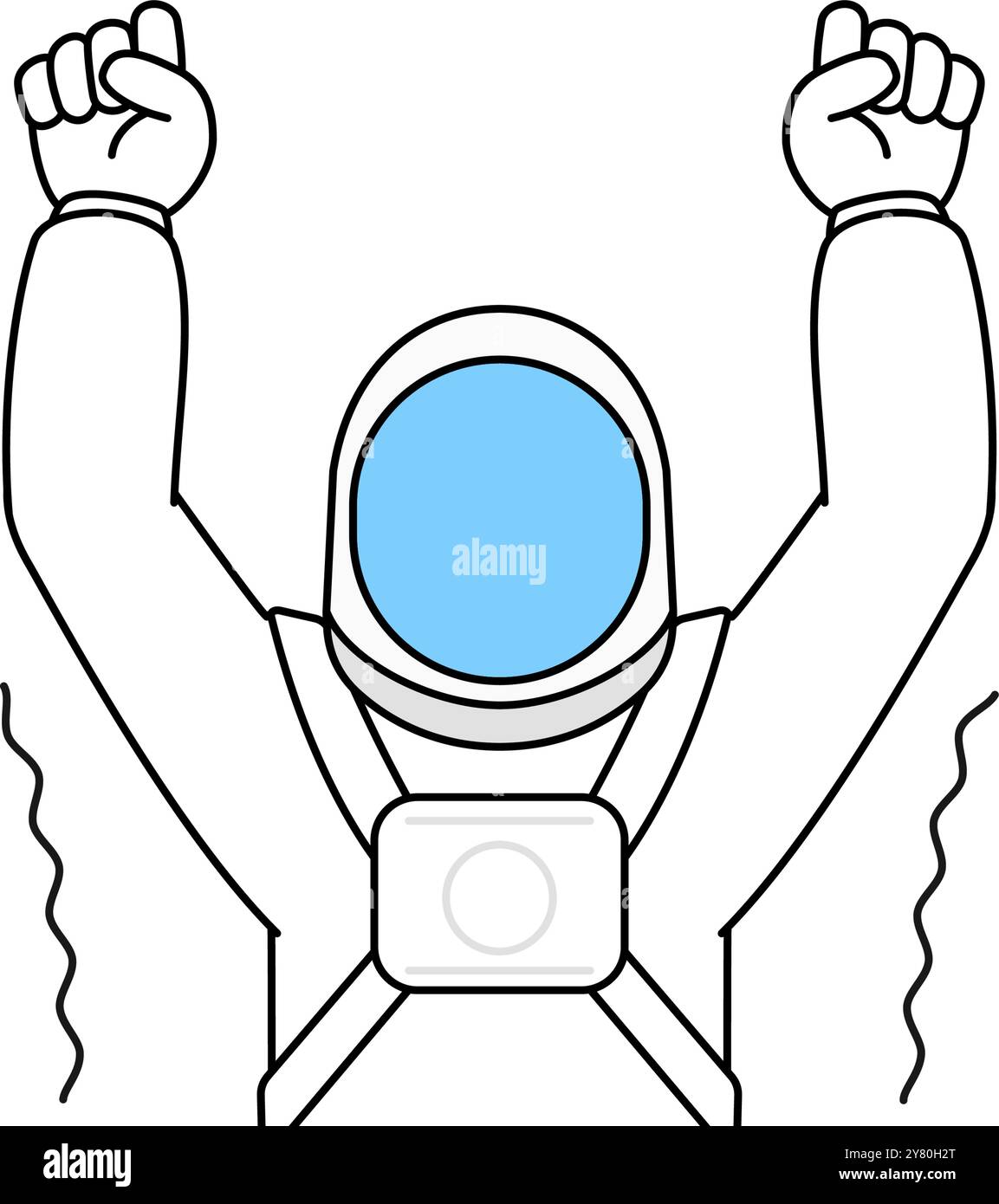Astronaut stretching and standing tall, Vector Illustration Stock ...