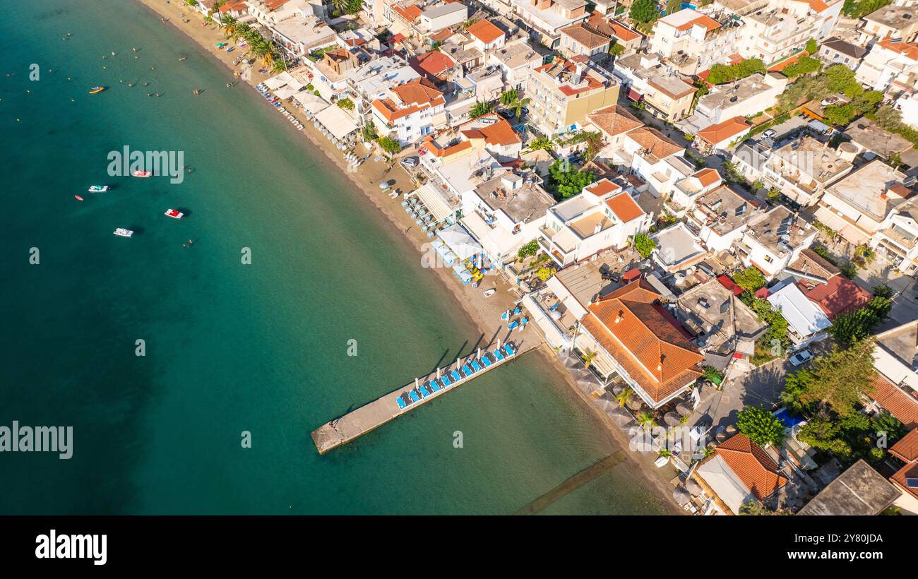 Aerial view of seaside village Stock Photo - Alamy