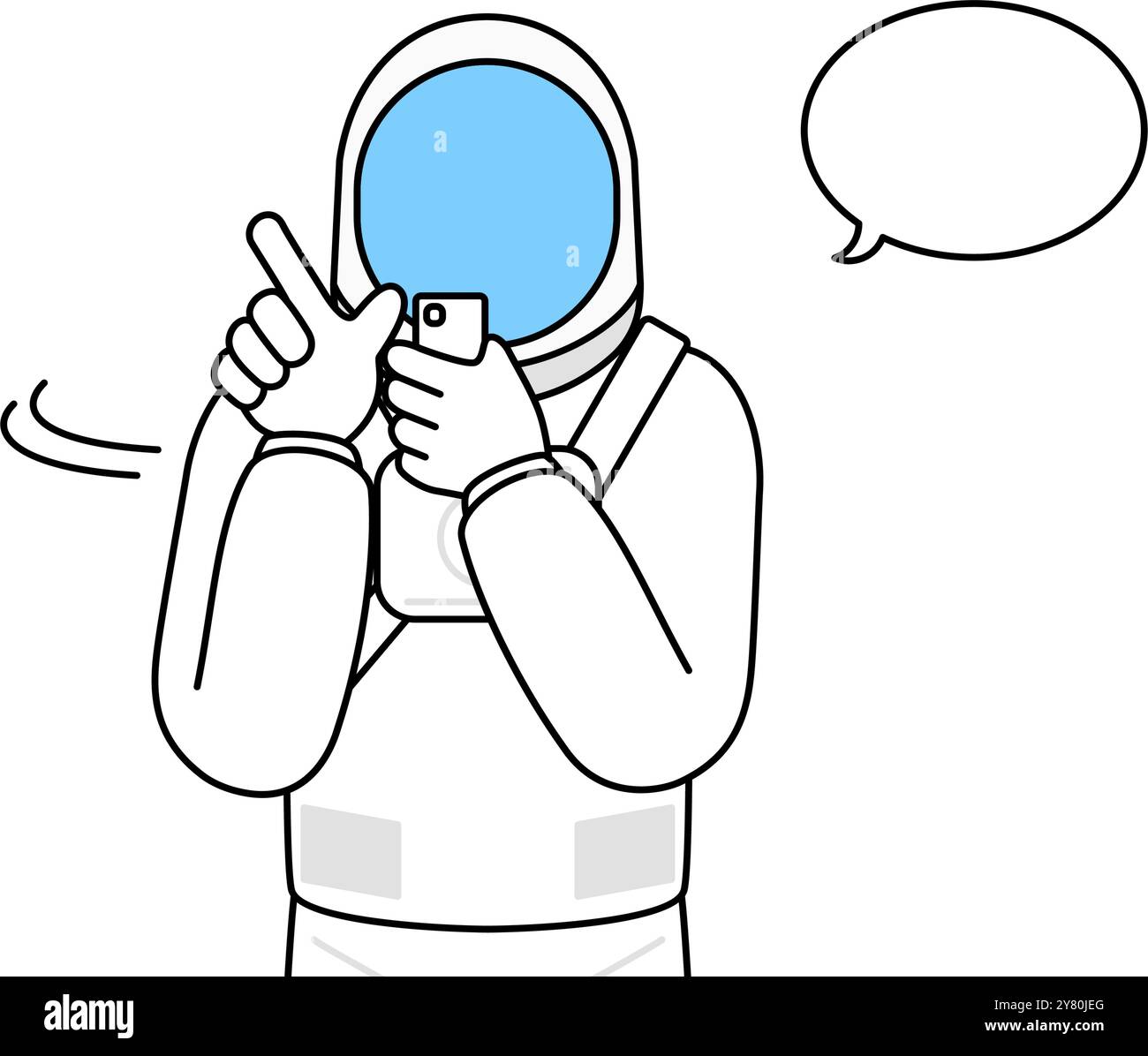 Astronaut operating a smartphone, Vector Illustration Stock Vector ...