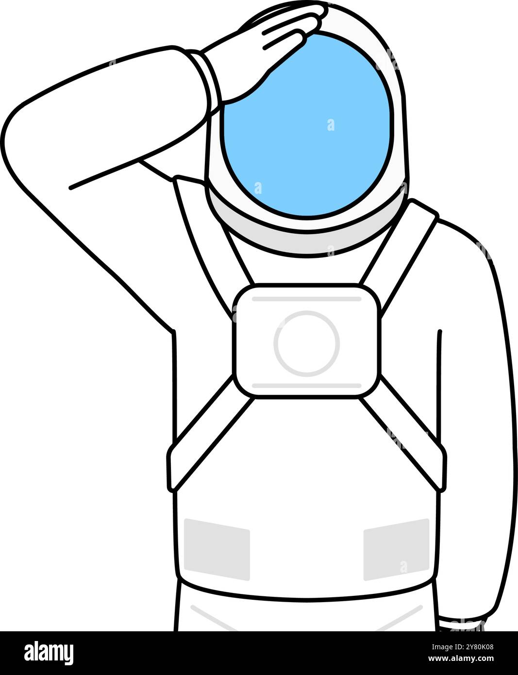 Astronaut making a salute, Vector Illustration Stock Vector Image & Art ...