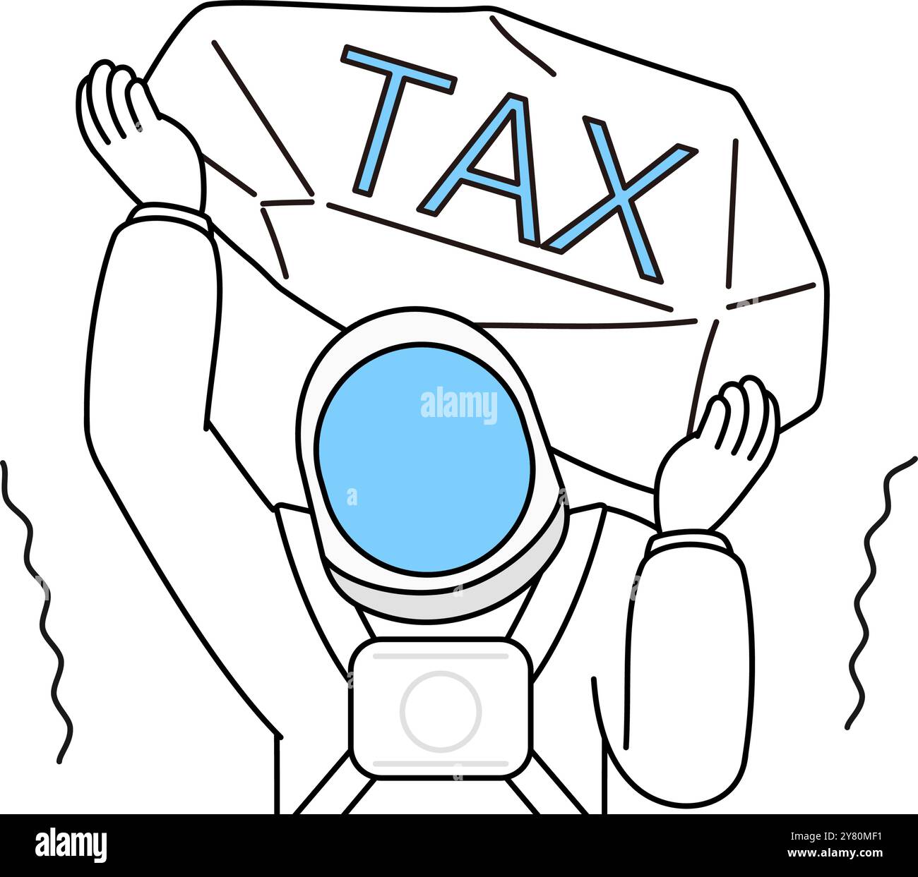 Astronaut suffering from tax increases, Vector Illustration Stock ...