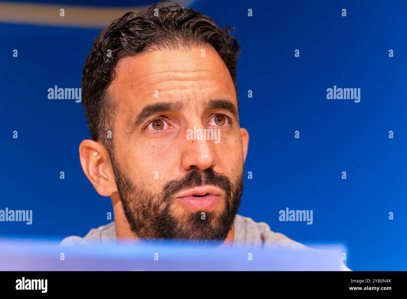 Coach Ruben Amorim of Sporting Clube de Portugal during a press ...