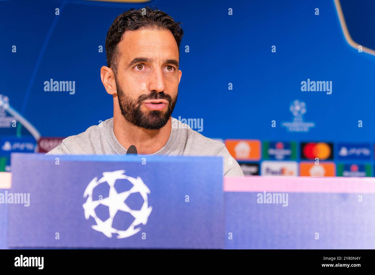 Coach Ruben Amorim of Sporting Clube de Portugal during a press ...