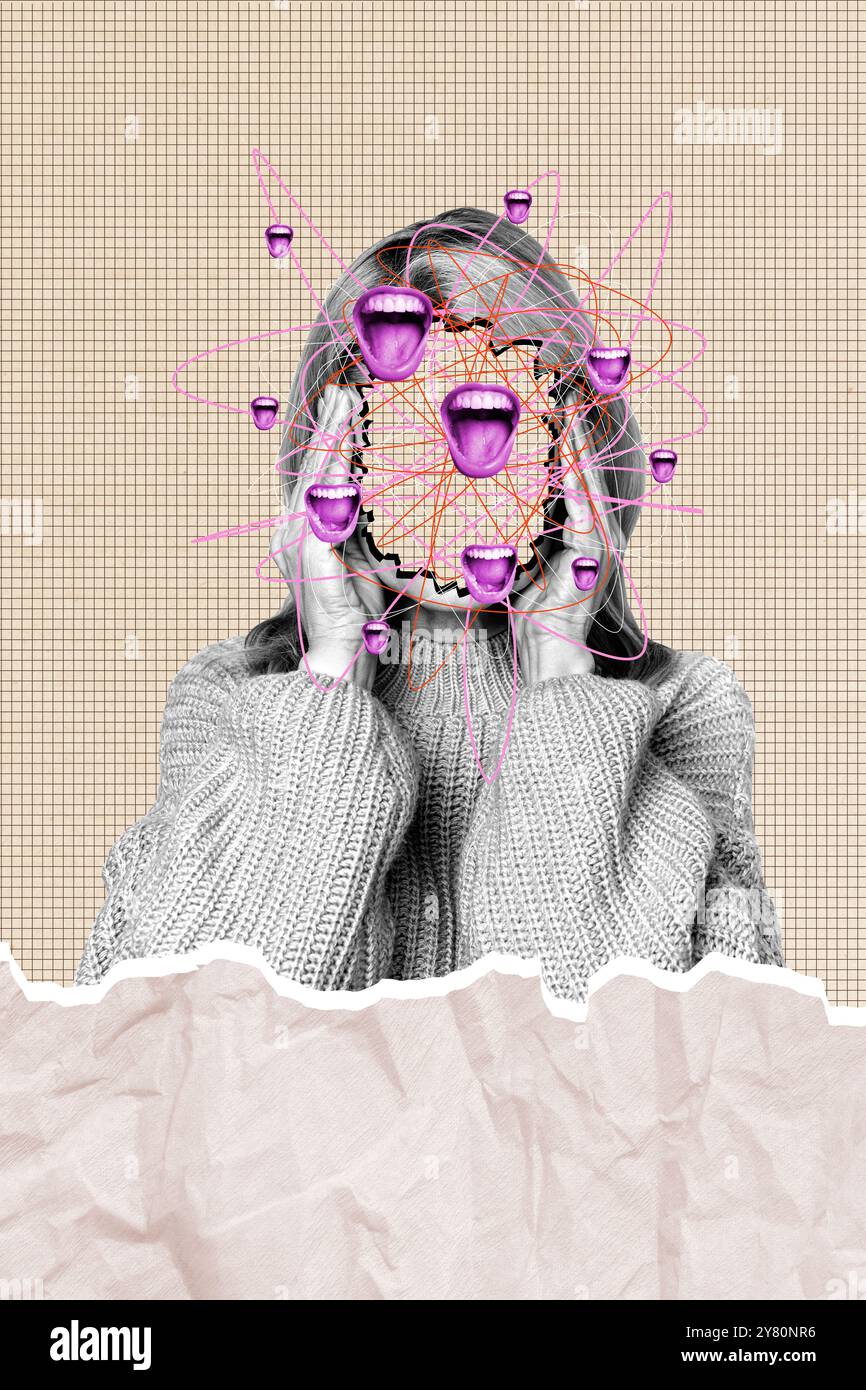 Trend artwork composite sketch image collage of portrait human face ...