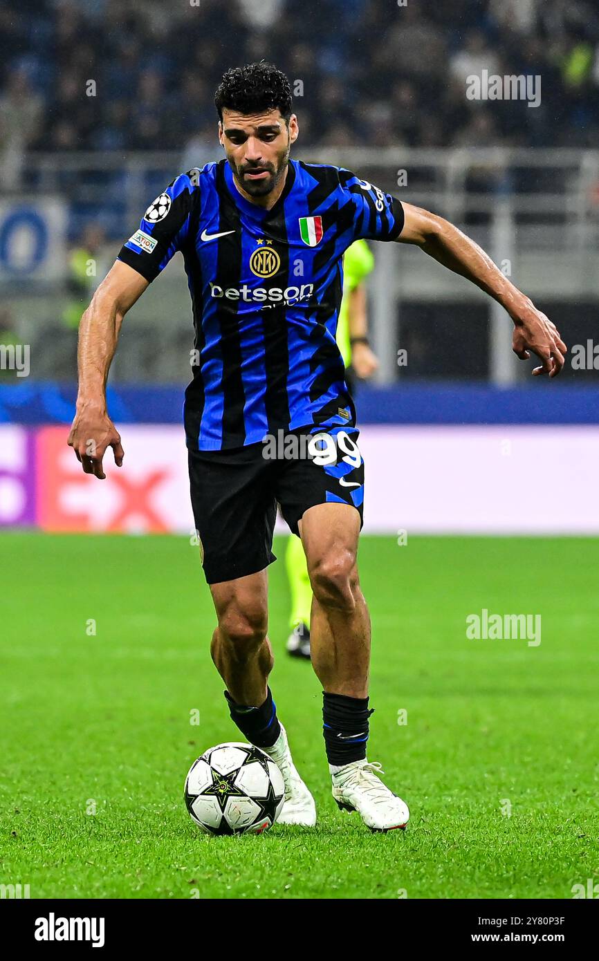 Inter Milan's Iranian forward #99 Mehdi Taremi controls the ball during ...