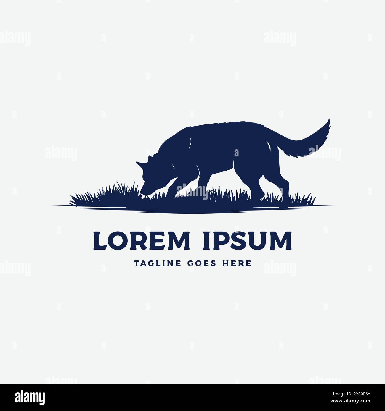 German Shepherd Dog Sniff Grass Silhouette for Rescue Guard Security ...