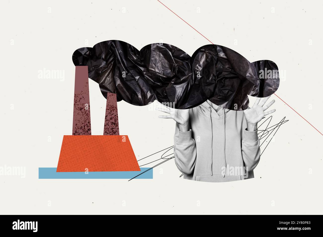 Composite collage picture image of environment factory air pollution ...
