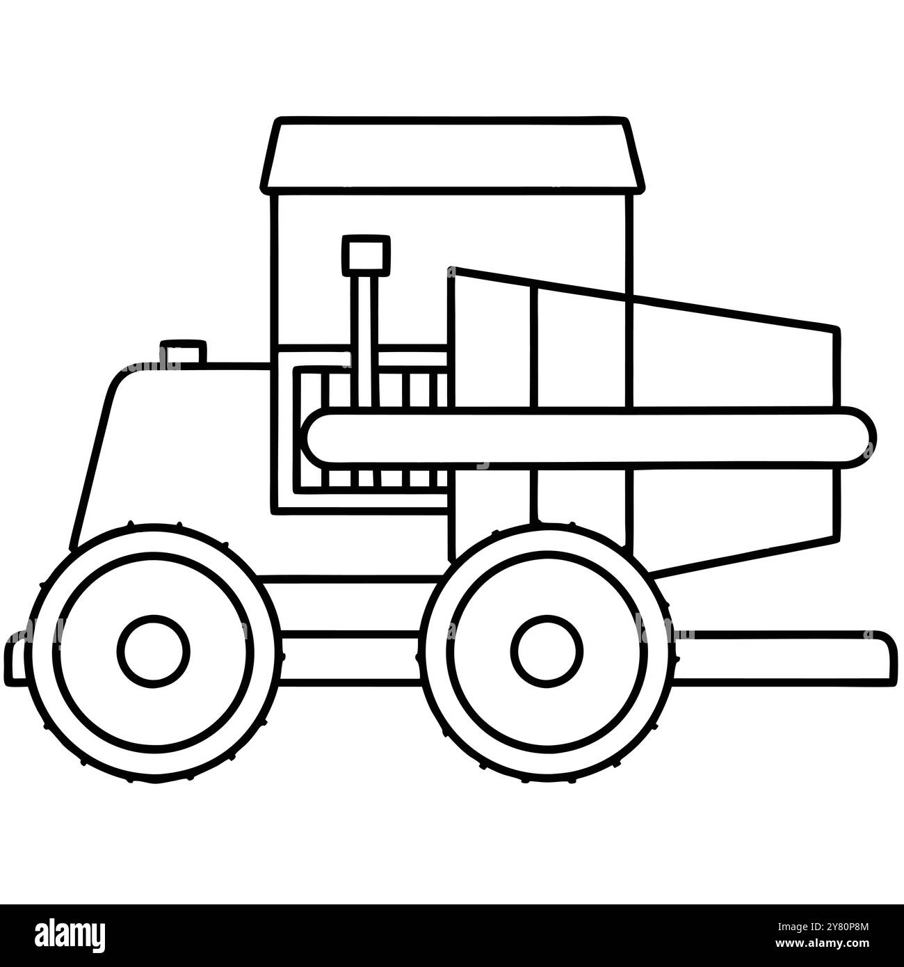 Simple line drawing of a concrete mixer truck. Perfect for illustrating ...