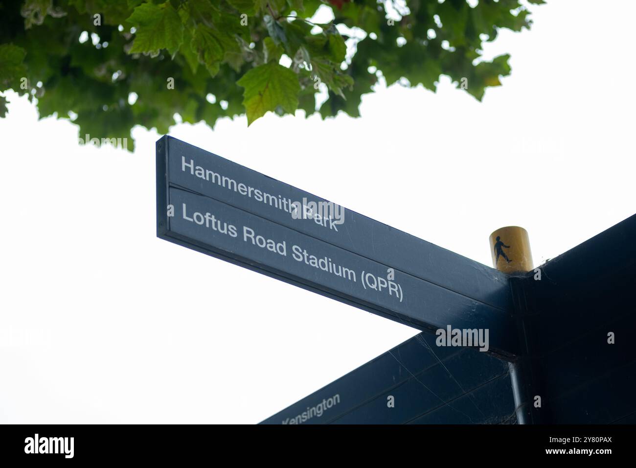 LONDON- AUGUST 15, 2024: Pedestrian signs in White City for Loftus Road ...