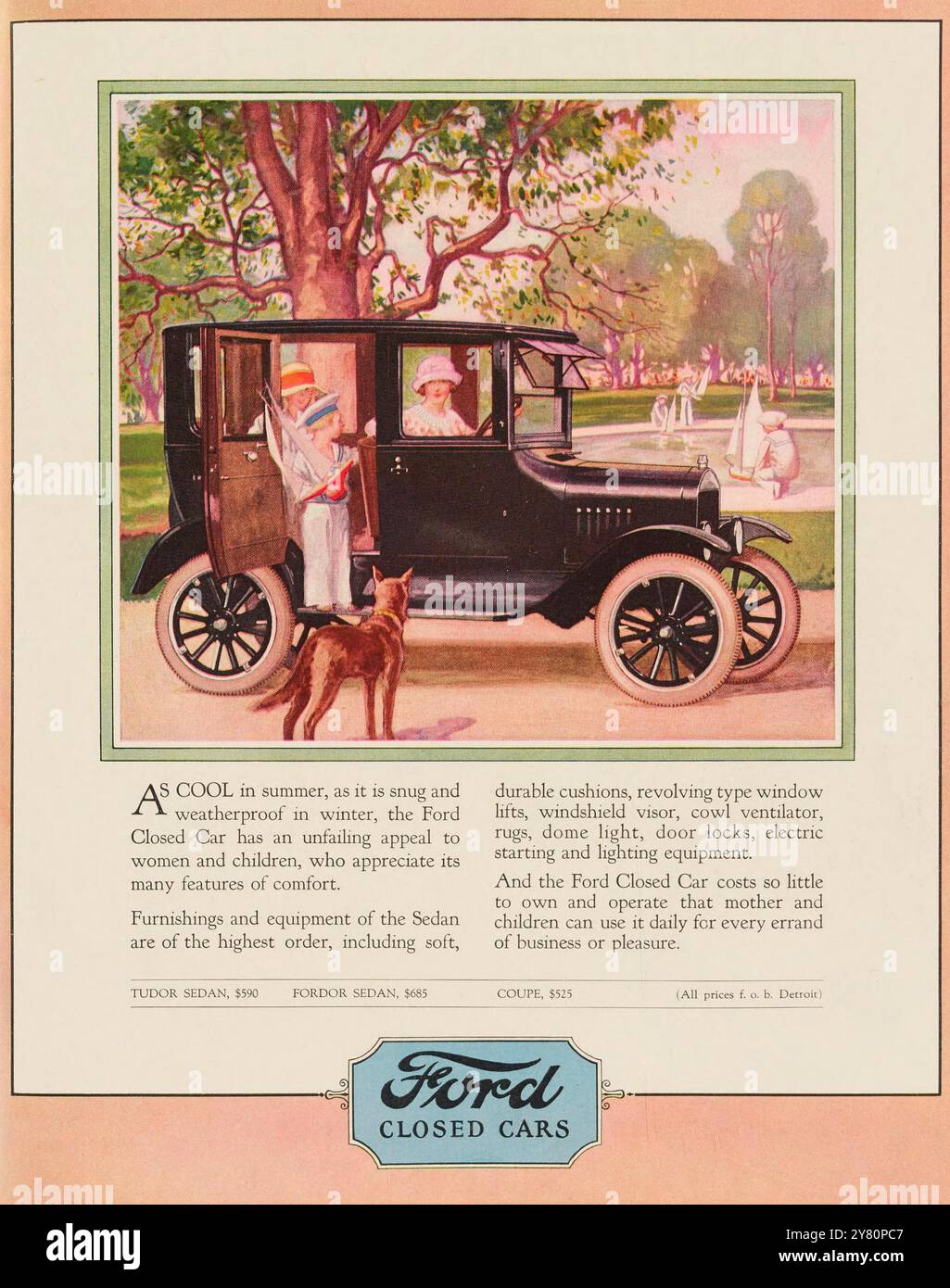 VIntage Ford Closed Cars ad, targetting women drivers in 1920s. Vintage ...