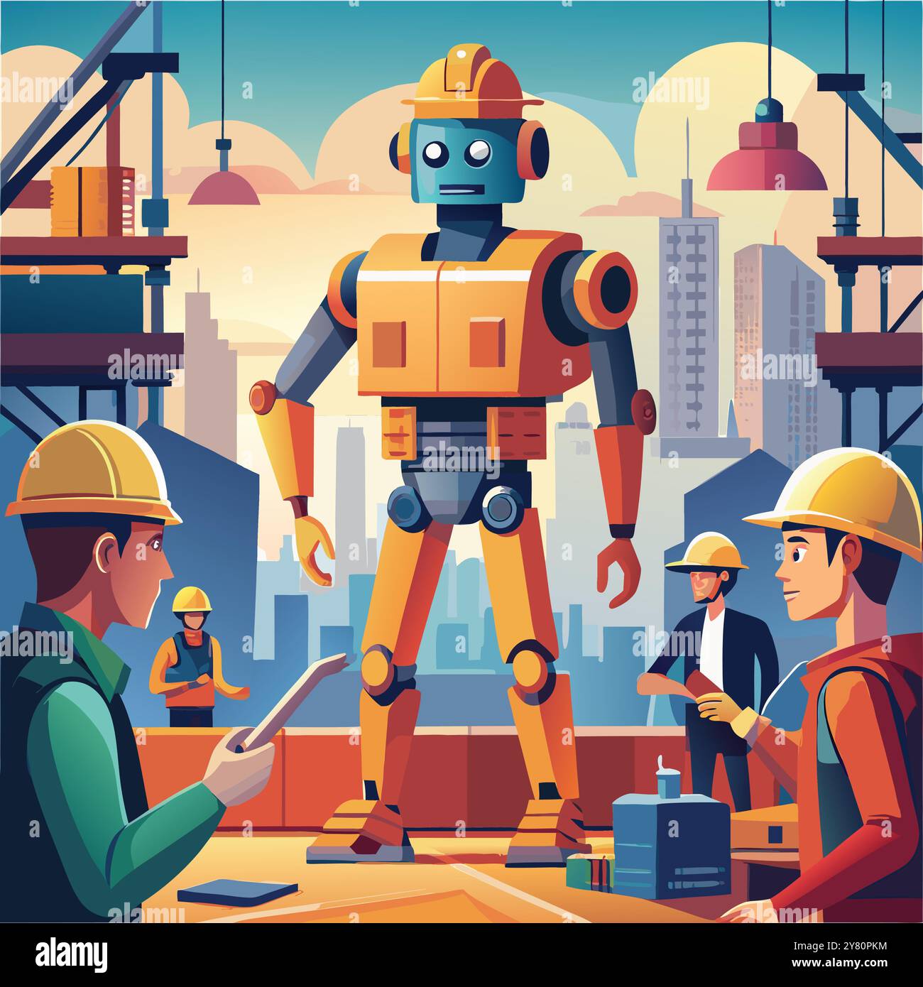 Construction industrial site futuristic Stock Vector Images - Alamy
